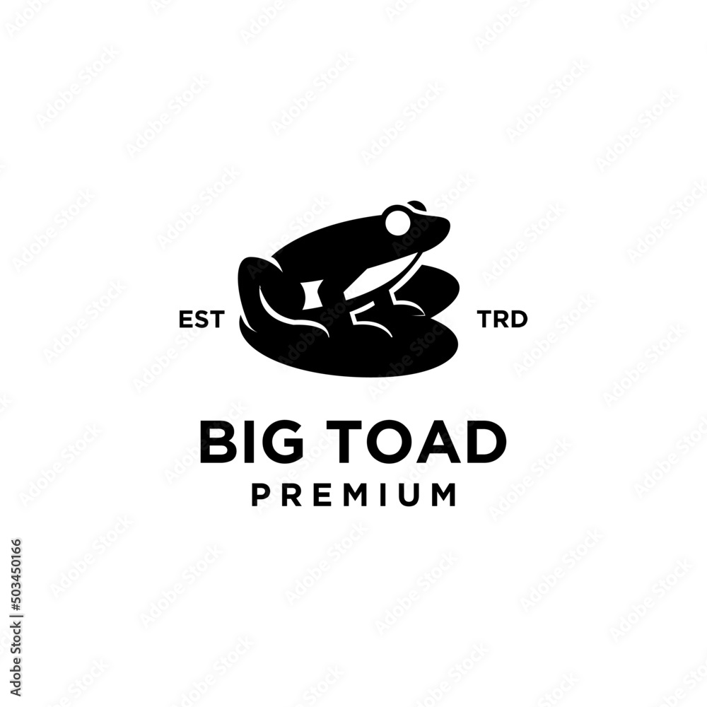 big toad frog vector logo design isolated white background Stock Vector ...