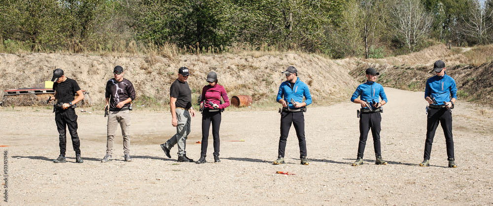 Training and exercises for handling and shooting in shooting range ...