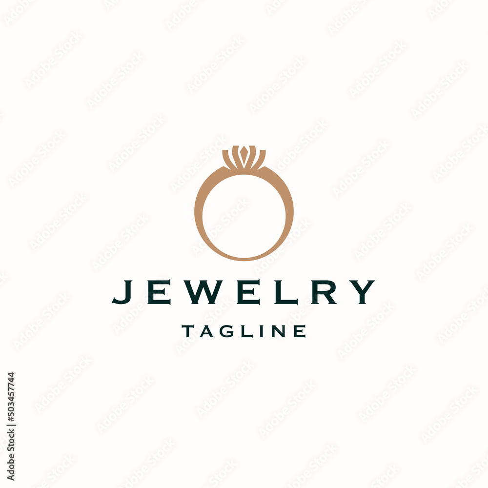 Ring jewelry logo icon design template. Elegant, beauty, royal flat ...