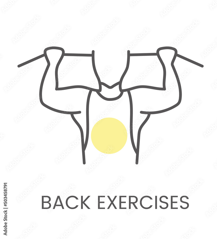 Vector icon back exercises, for physiotherapy and rehabilitation ...