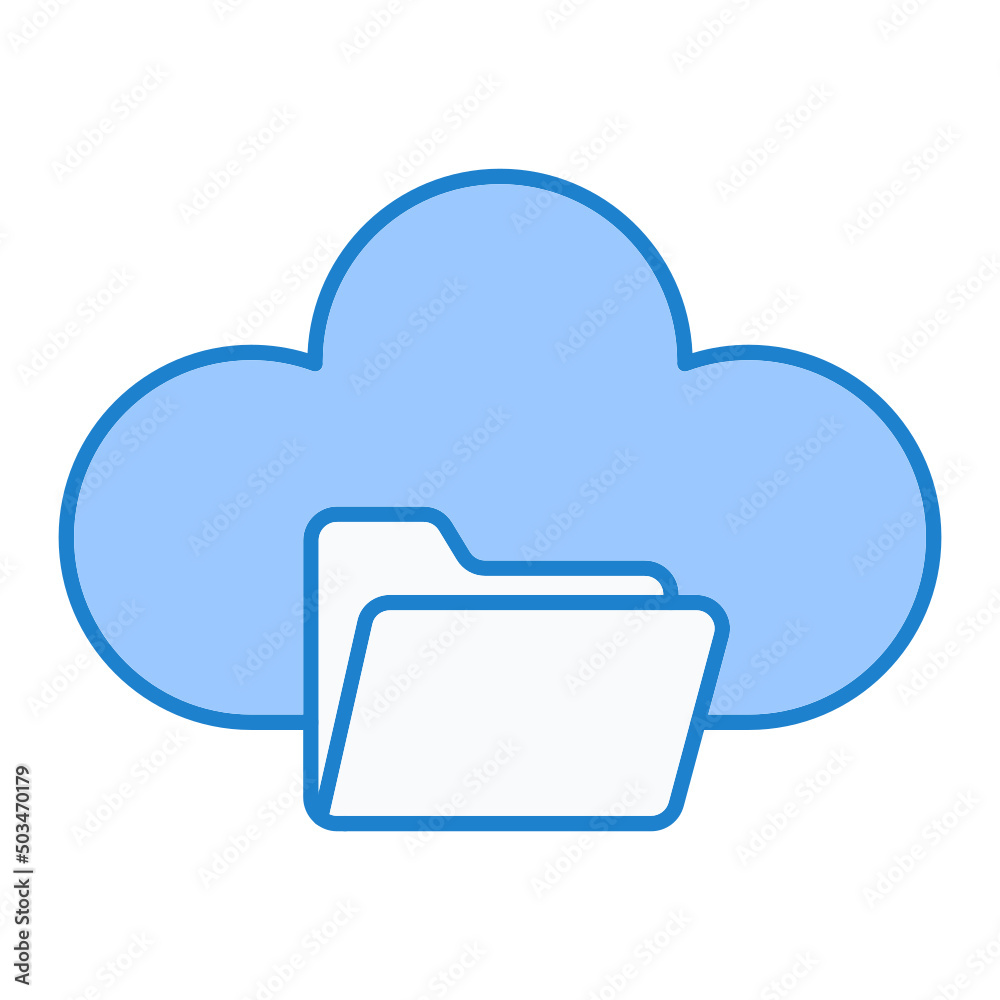 Cloud Folder Icon Design Stock Vector | Adobe Stock