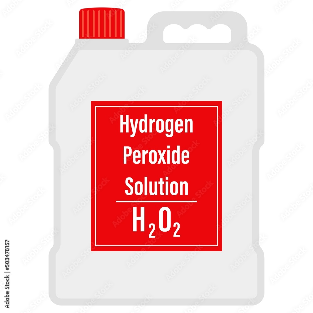 Hydrogen peroxide in a big plastic bottle cartoon vector illustration ...