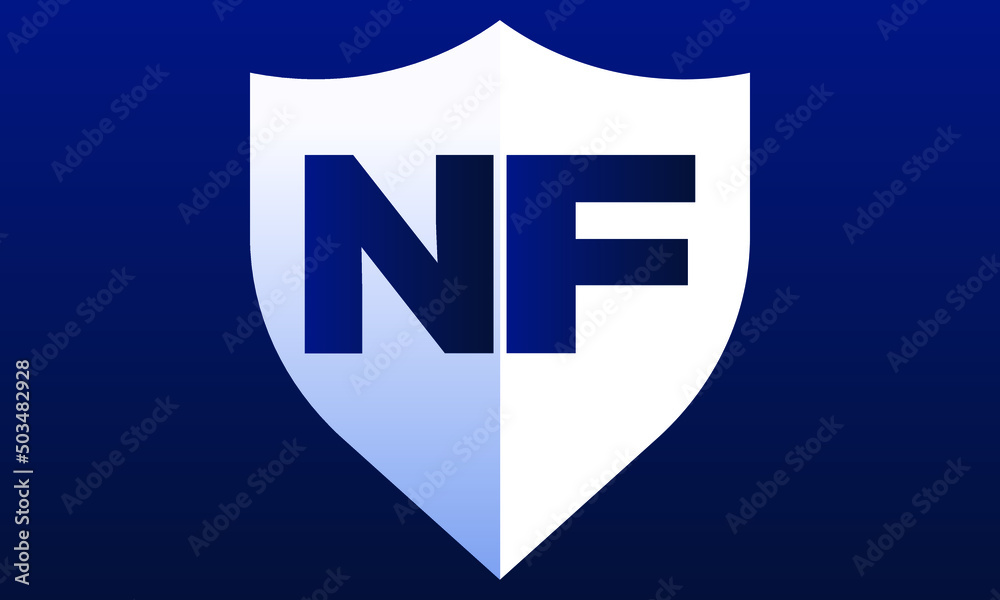 NF shield logo design vector template | monogram logo | abstract logo ...