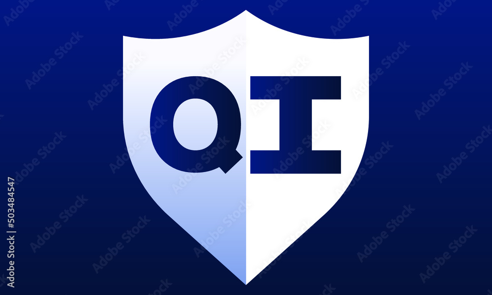 QI shield logo design vector template | monogram logo | abstract logo ...