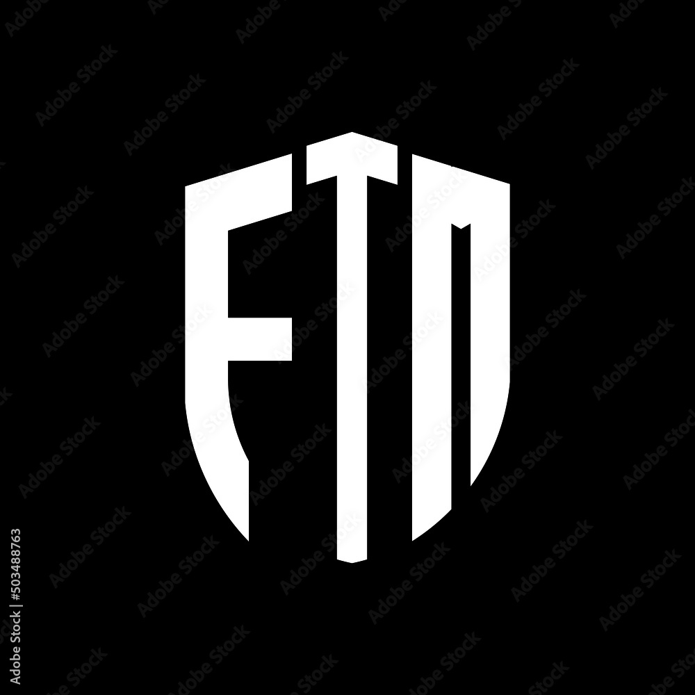 FTM letter logo design. FTM modern letter logo with black background ...