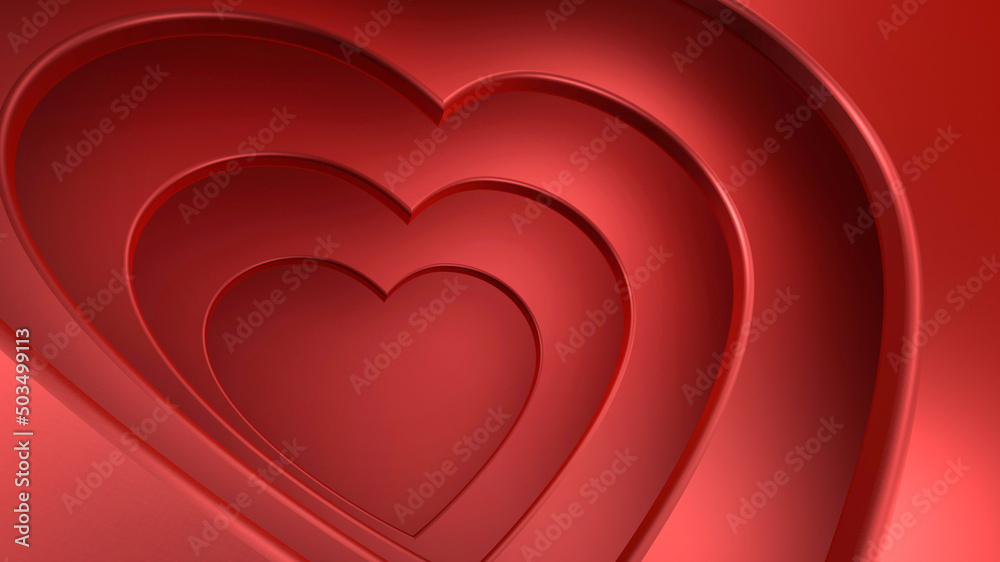Red 3d Heart Background with shadows and three-dimensional effects ...