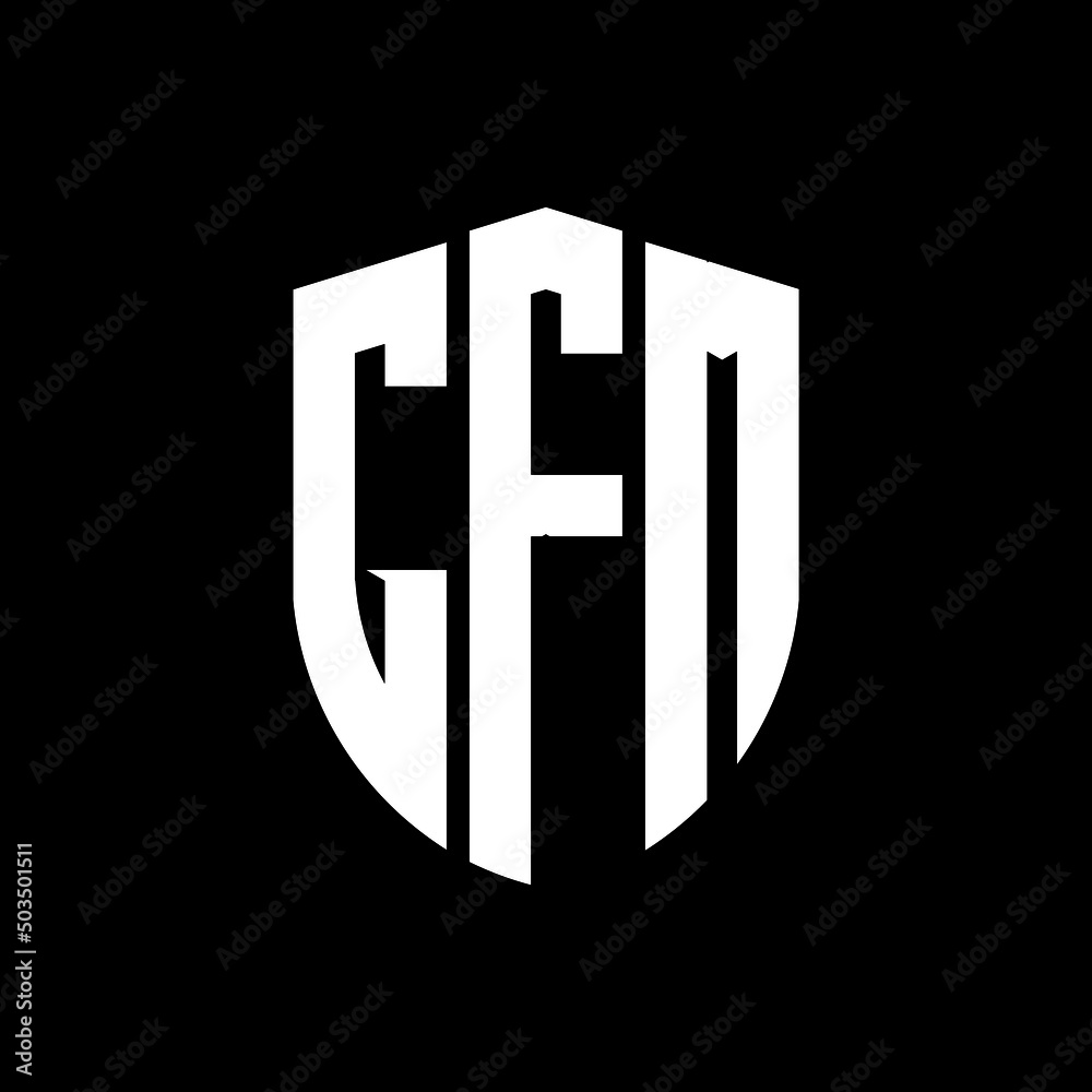 GFM letter logo design. GFM modern letter logo with black background ...