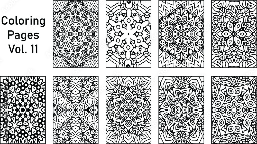 Mandala Coloring Book Pages Bundle vector Illustration, Mandala Art ...