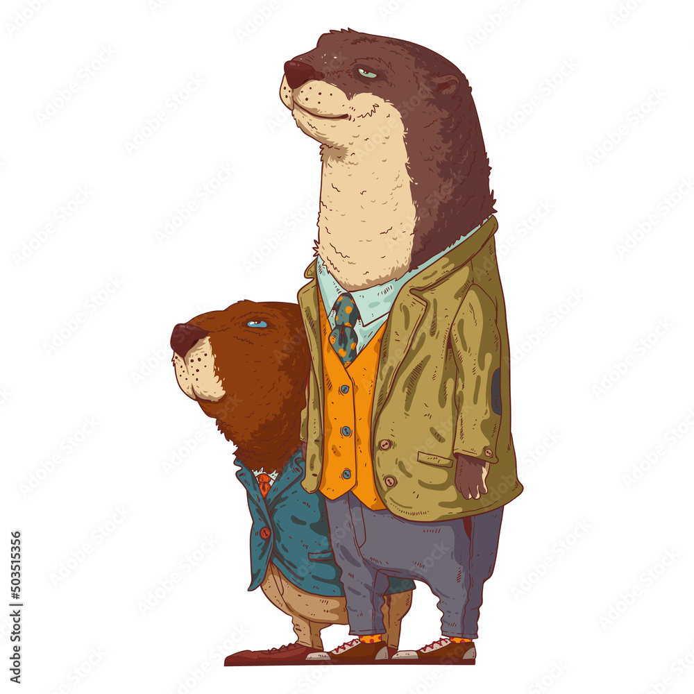 Co-workers, isolated vector illustration. Calm trendy dressed ...