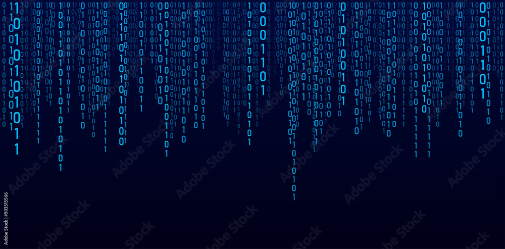 Matrix Background Cyber Security With Binary Code Rapidly Falling