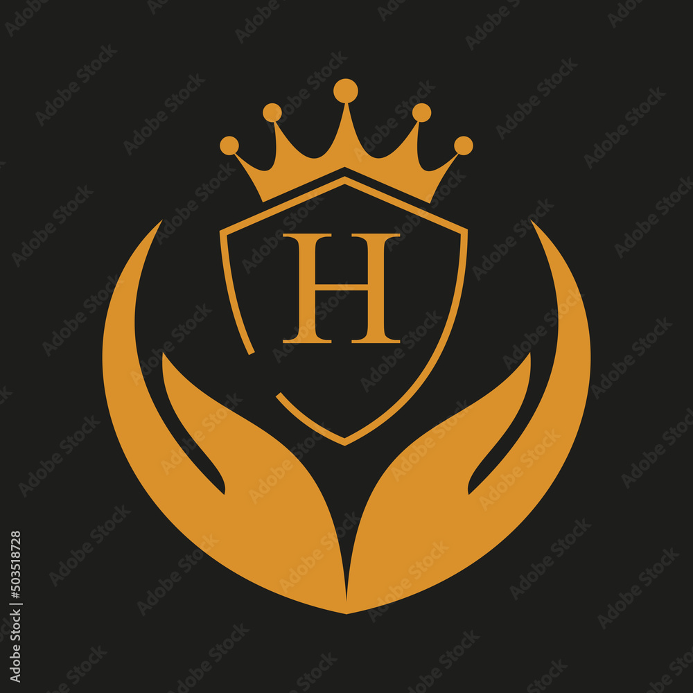 Letter H Queen Logo Design vector templet crown logo Elegant monogram ...