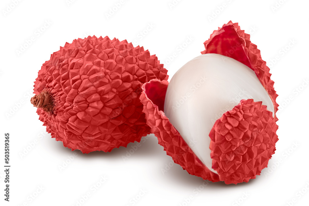lychee fruit isolated on white background with clipping path and full ...