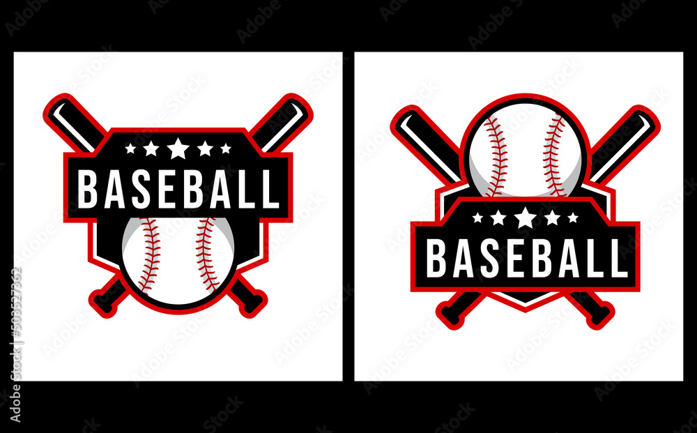 baseball logo template with emblem style. suitable for sports club ...