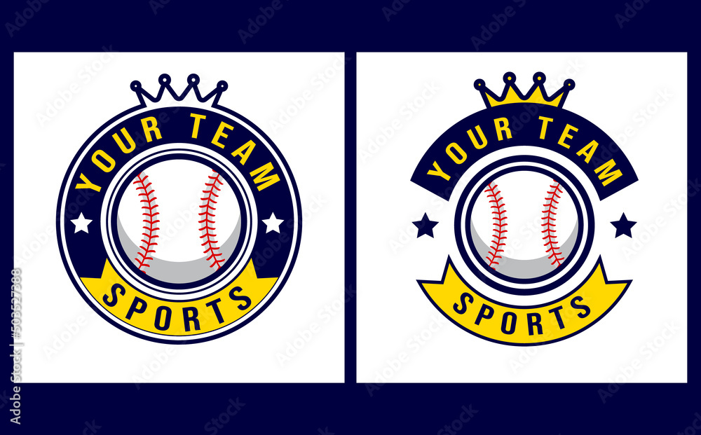 baseball logo template with emblem style. suitable for sports club ...