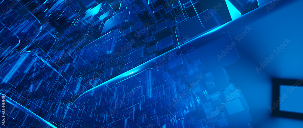 Abstract blue technology wallpaper Stock Illustration | Adobe Stock
