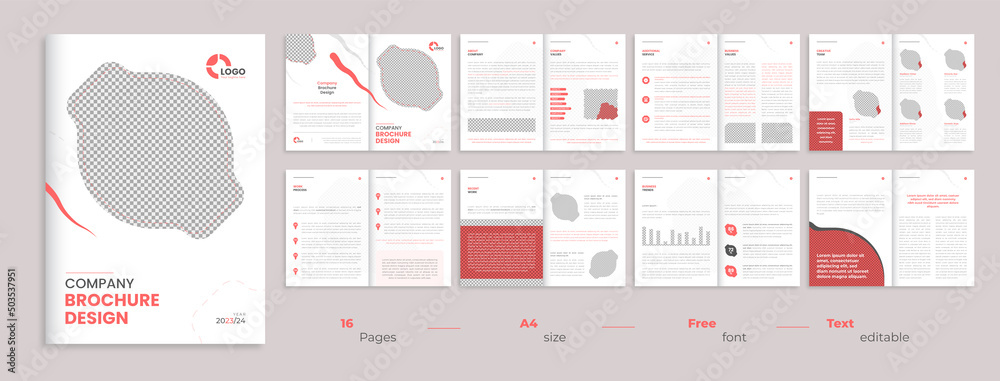 Company brochure design template. Company profile, editable brochure ...