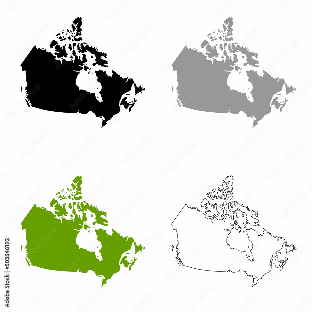 set of map of Canada vector illustration isolated on white background ...