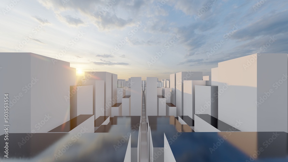 Architecture background city buildings models 3d rendering Stock ...