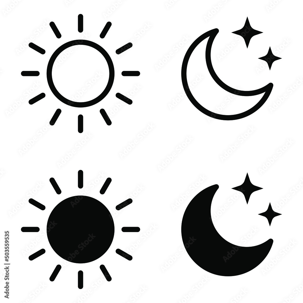 Sun moon icon illustration isolated vector sign symbol. Stock Vector ...