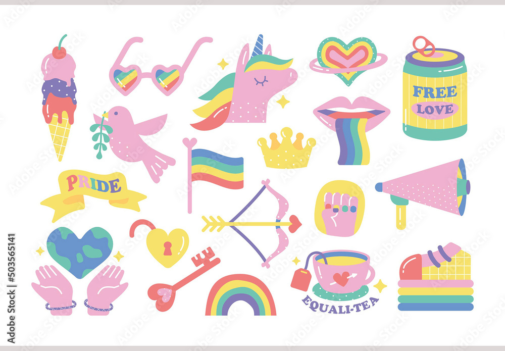 Lgbt Gay Pride Sticker Illustrations Stock Template | Adobe Stock