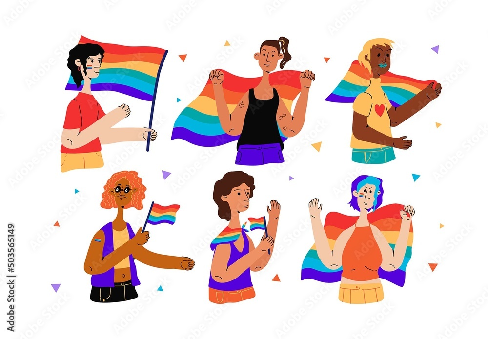 Lgbt Activists Character Illustrations Stock Template | Adobe Stock