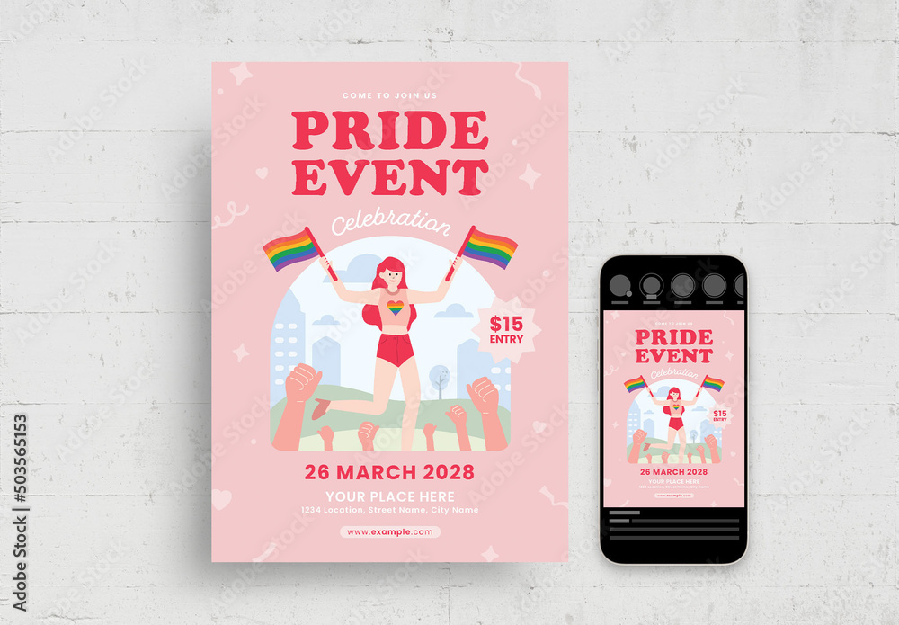 Lgbt Pride Month Event Flyer Poster Stock Template | Adobe Stock