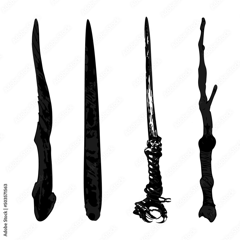magic wands set Stock Vector | Adobe Stock