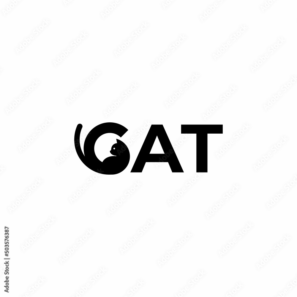 logo cat. Letter C made like a cat. Vector design logo. Vector ...