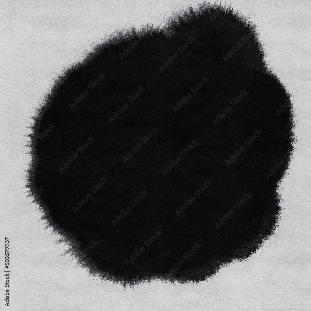 Custom Black Ink Paper Texture. Black Ink Splot on White Textured Paper ...