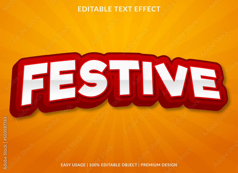 festive text effect editable template with abstract background style ...