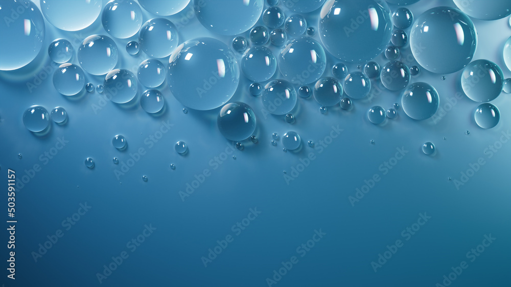 Condensation Drops on Blue Background. Macro Wallpaper with Copy-Space ...