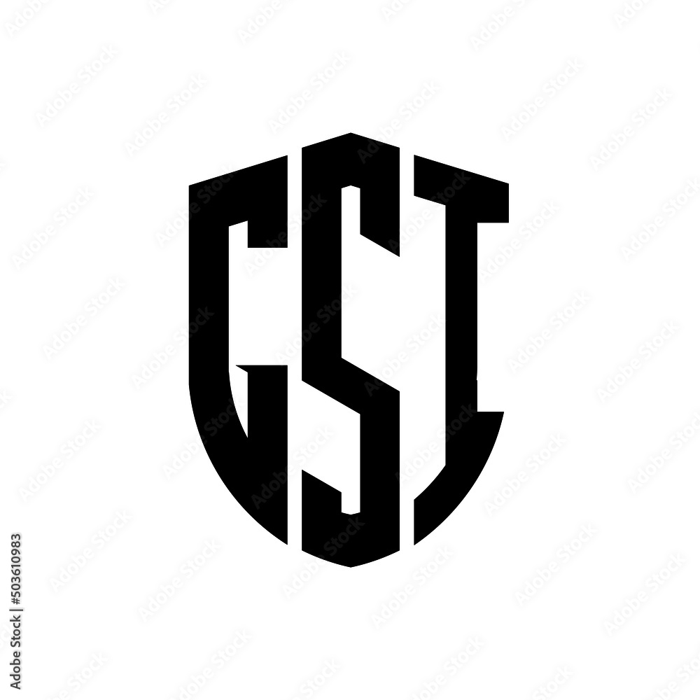 GSI letter logo design. GSI modern letter logo with black background ...