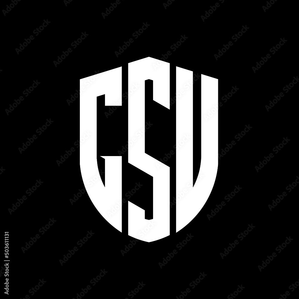 GSV letter logo design. GSV modern letter logo with black background ...