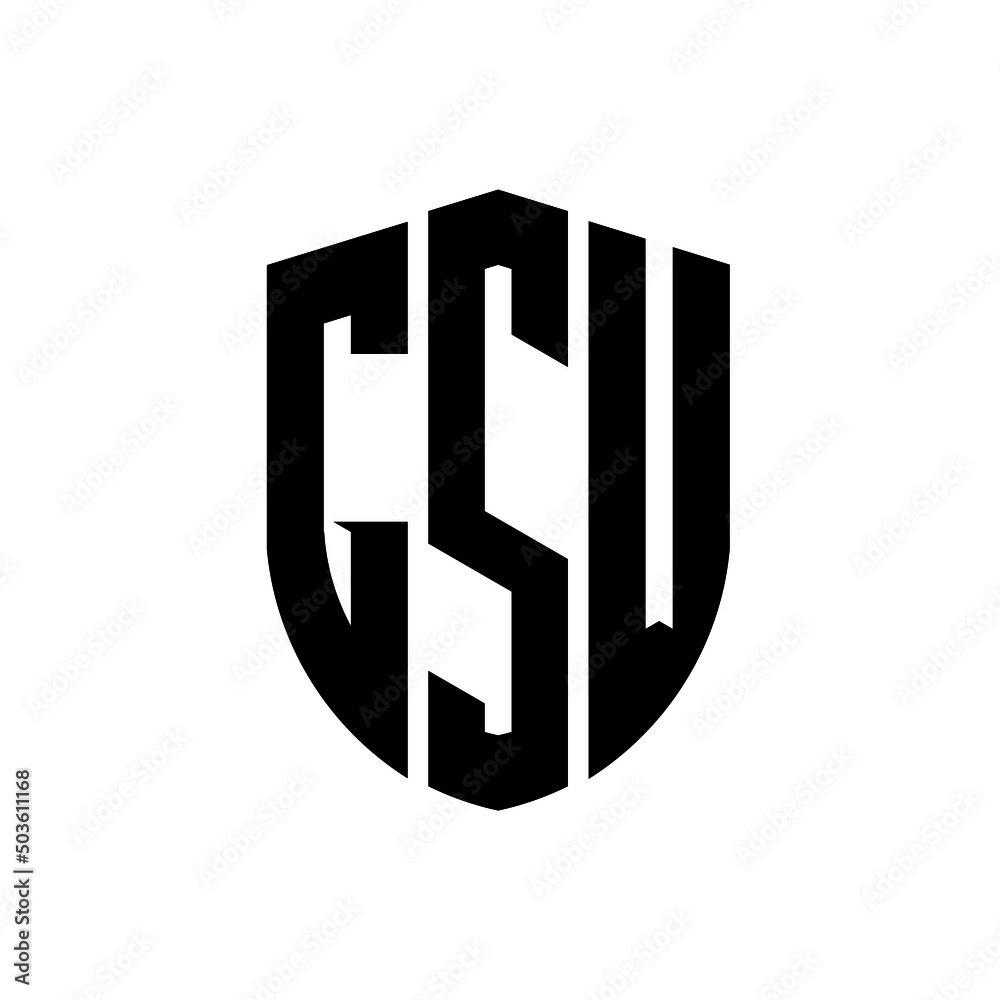 GSW letter logo design. GSW modern letter logo with black background ...