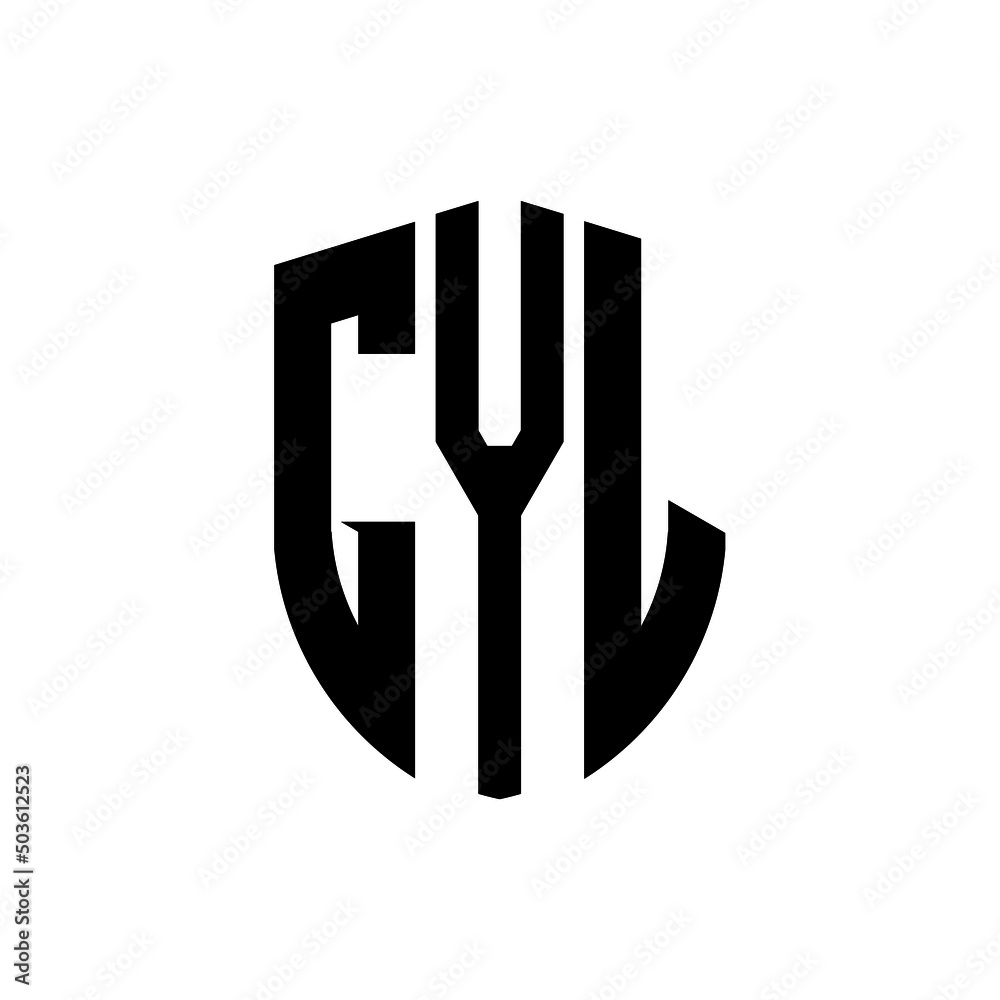 GYL letter logo design. GYL modern letter logo with black background ...