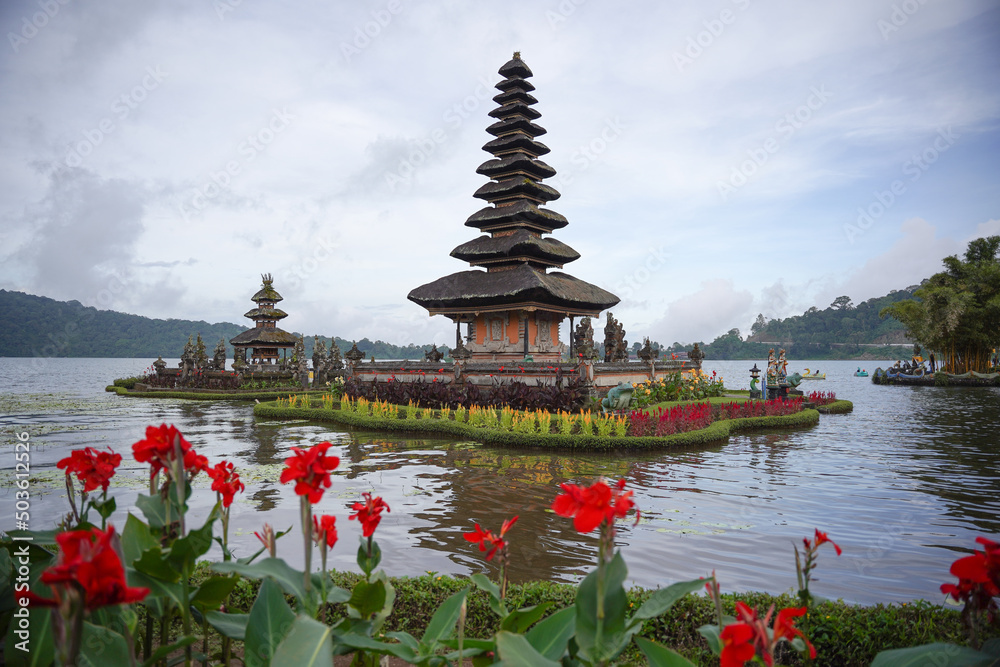 Beratan lake and its temple (Pura Ulun Danu Beratan) which located in ...