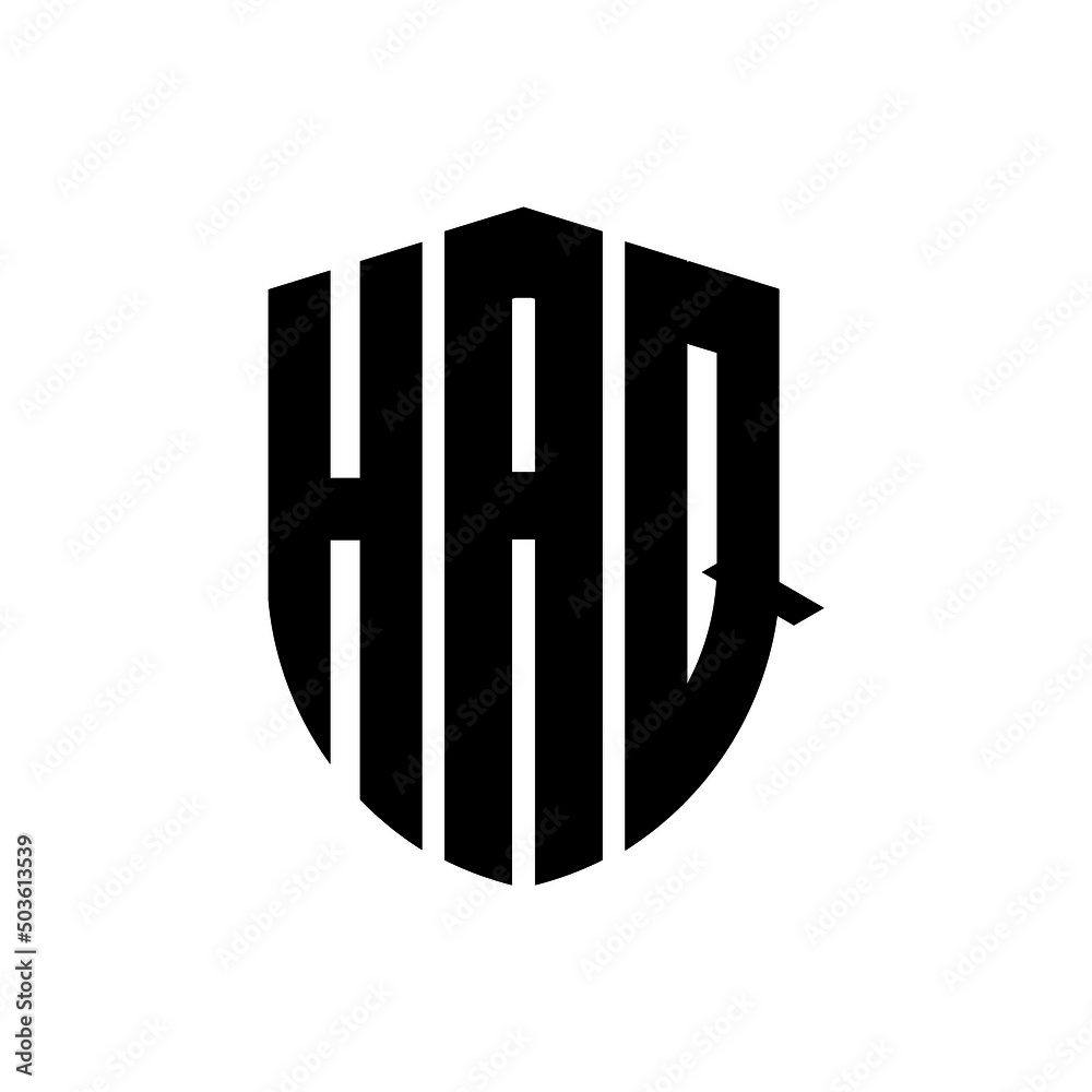 HAQ letter logo design. HAQ modern letter logo with black background ...