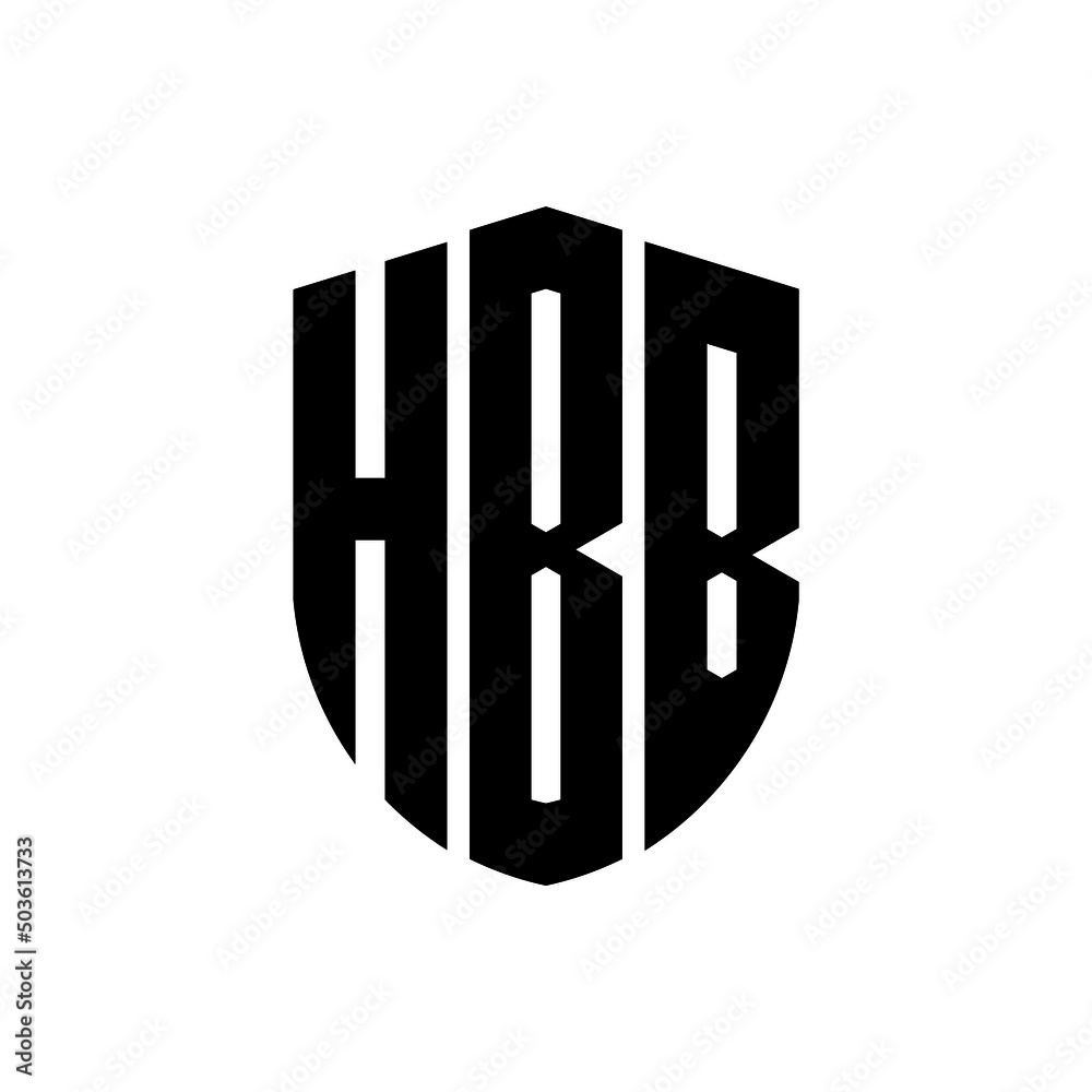 HBB letter logo design. HBB modern letter logo with black background ...