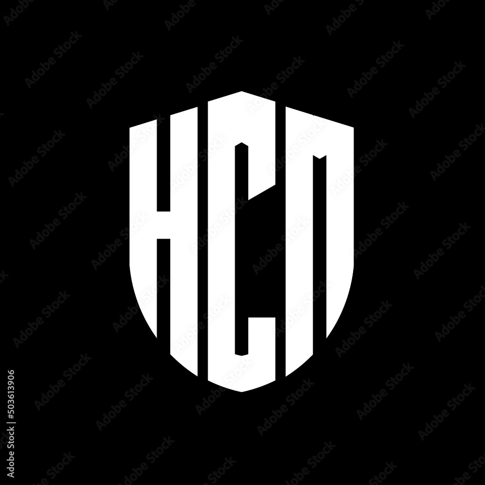 HCM letter logo design. HCM modern letter logo with black background ...