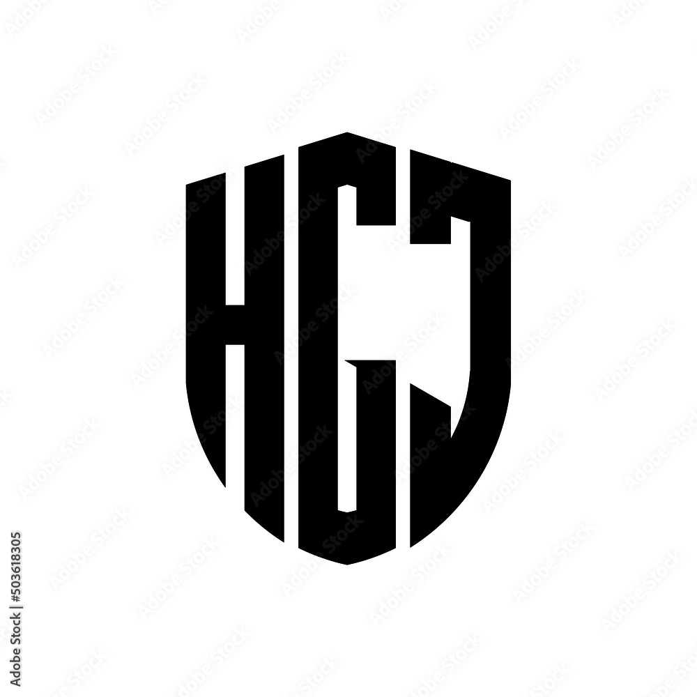 HGJ letter logo design. HGJ modern letter logo with black background ...