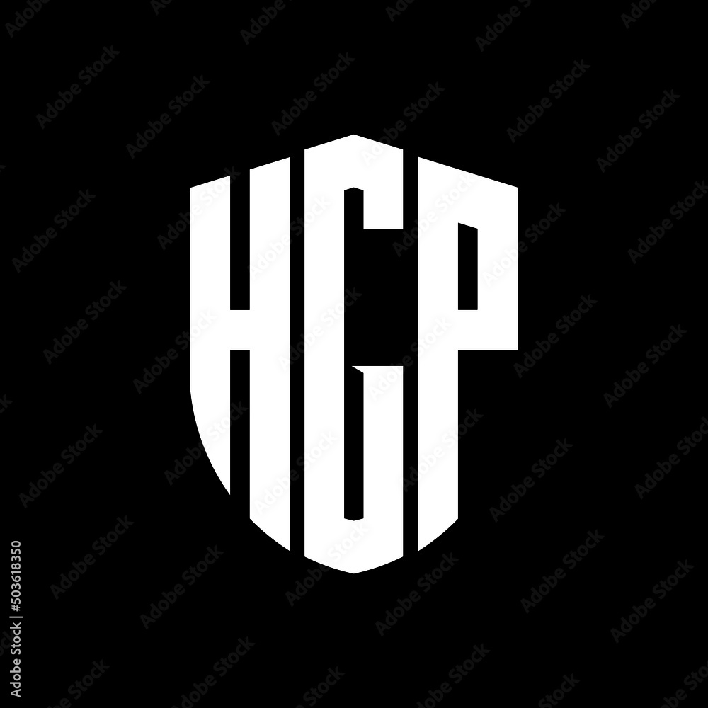 HGP letter logo design. HGP modern letter logo with black background ...