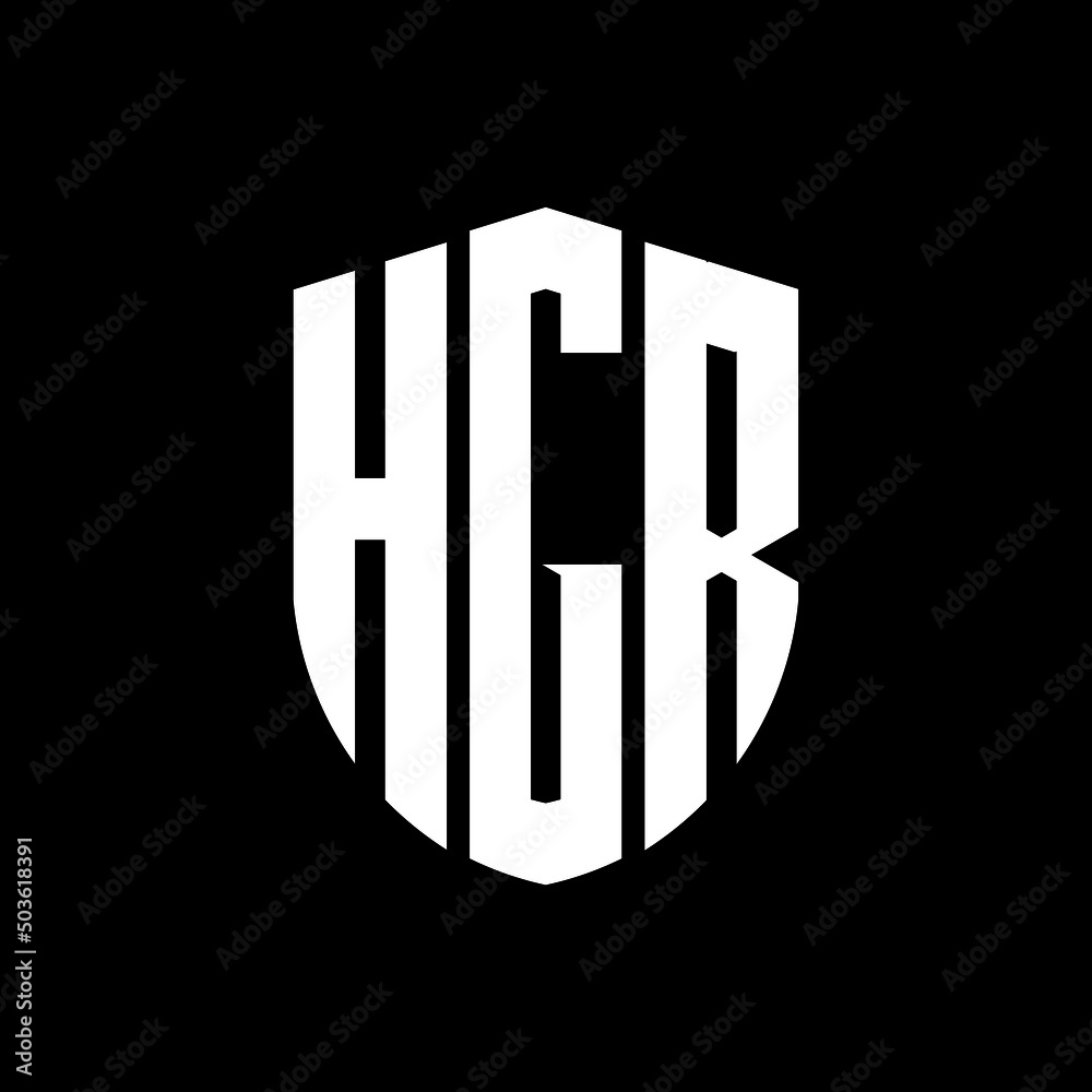 HGR letter logo design. HGR modern letter logo with black background ...