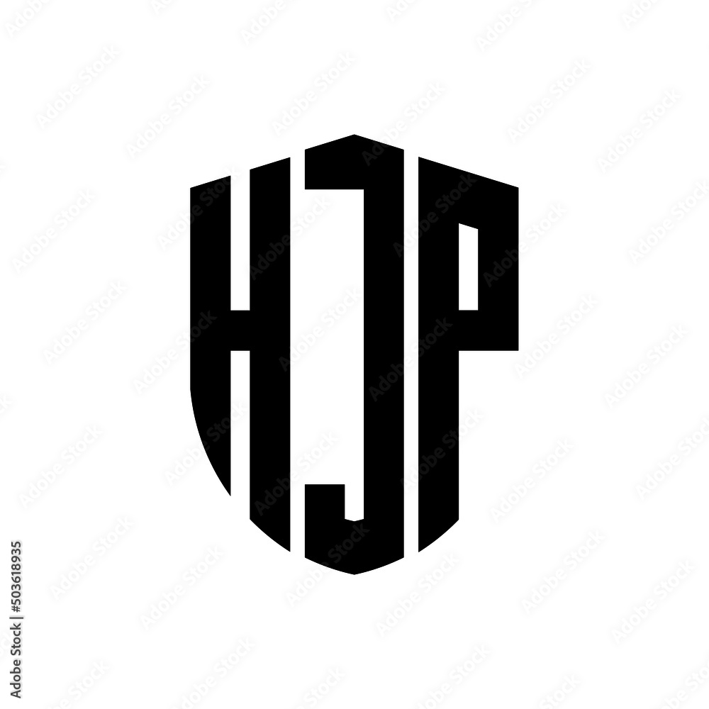 HJP letter logo design. HJP modern letter logo with black background ...