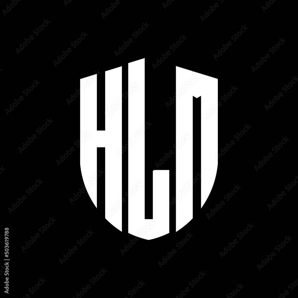 HLM letter logo design. HLM modern letter logo with black background ...