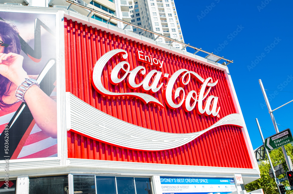 SYDNEY, AUSTRALIA – On January 18, 2018. – The Coca-Cola Billboard in ...