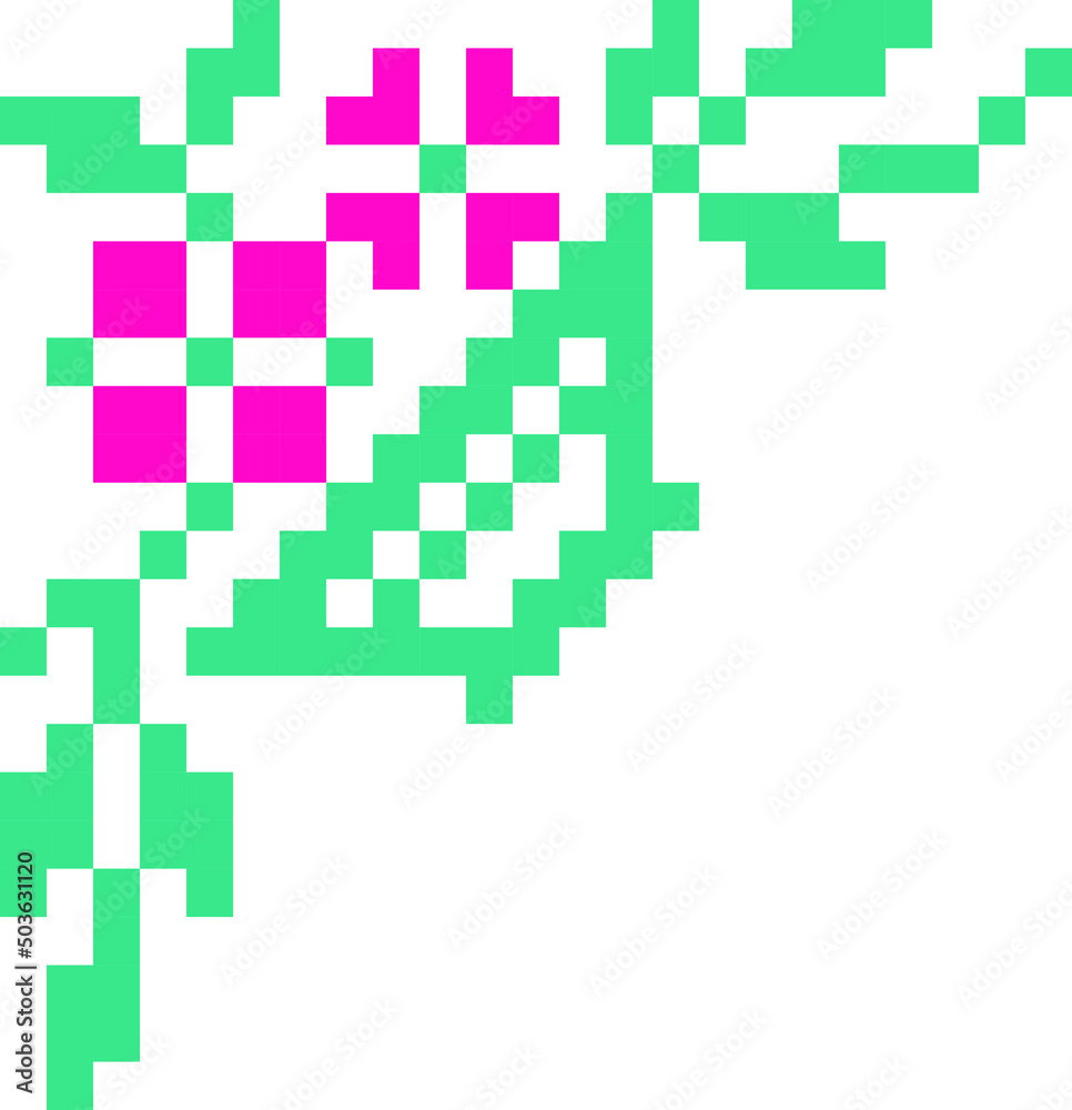 Stockvector Border Design pixel Art vector illustration. pixel border ...