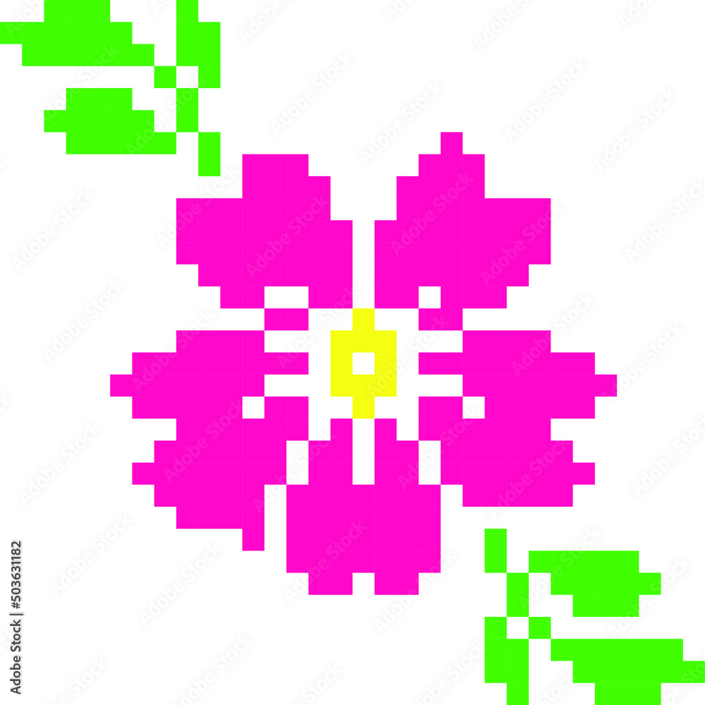 Flower pixel art vector illustration. flower image or clip art. Stock ...