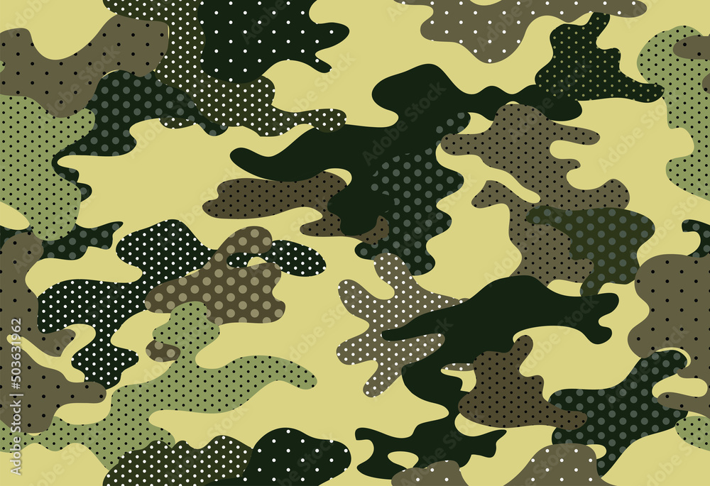 Seamless Spotted Camouflage abstract pattern, Military dot Camouflage ...