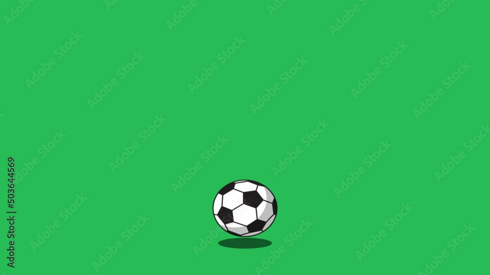 Simple animation with bouncing European Football (soccer) ball in flat ...