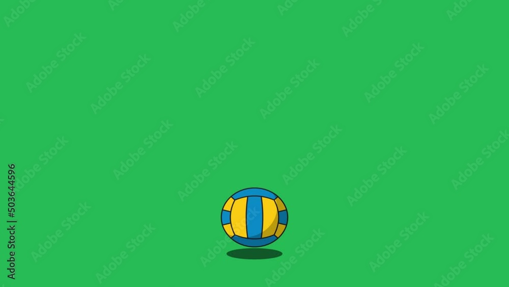 Simple animation with bouncing Volleyball ball in flat design style ...